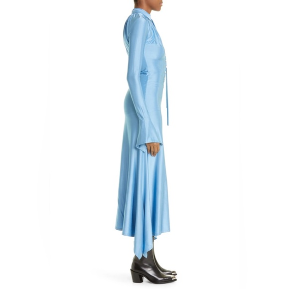 Paco Rabanne | Dresses | Paco Rabanne Blue Second Skin Long Sleeve ...